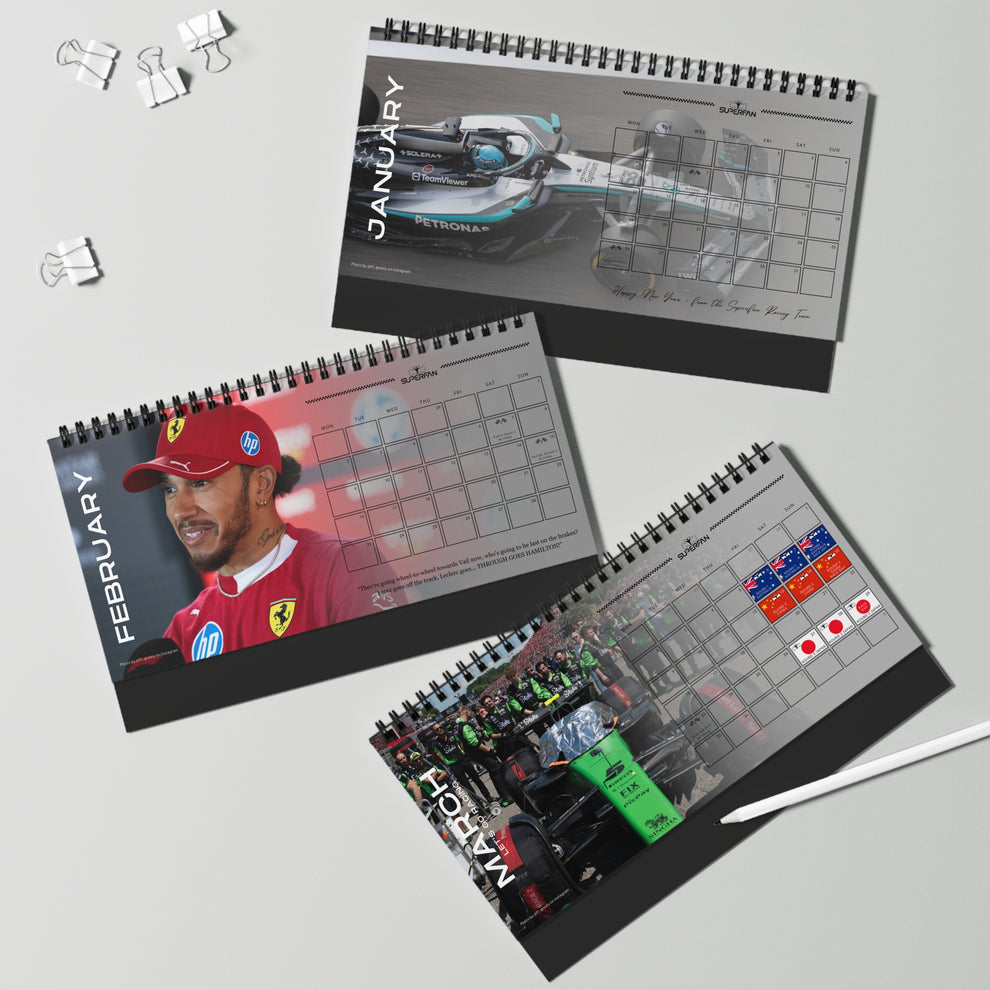 F1 Desk Calendar 2026 – Superfan Racing Ltd